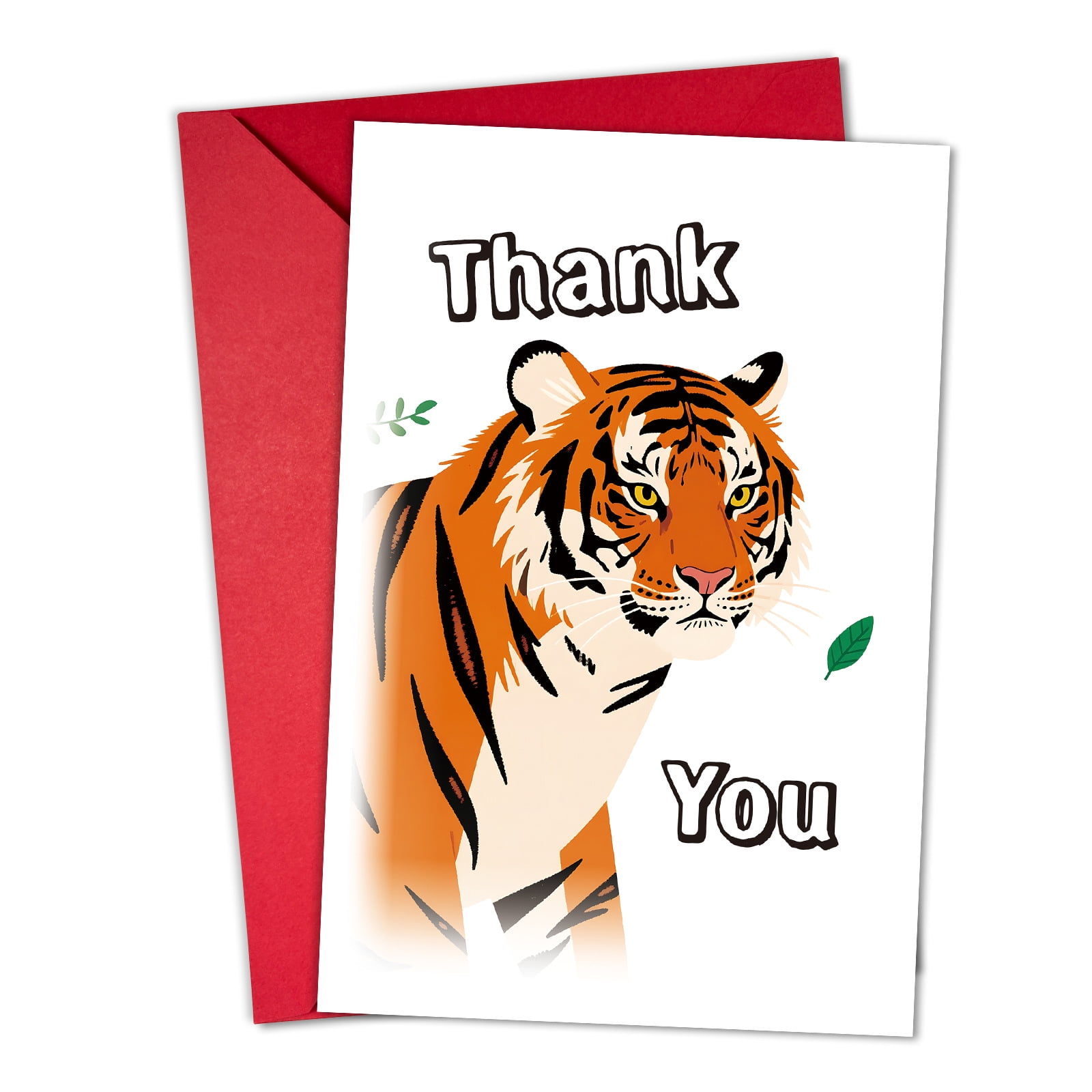 Thank You Card Featuring Majestic Tiger Design – Blank Inside, Envelope ...
