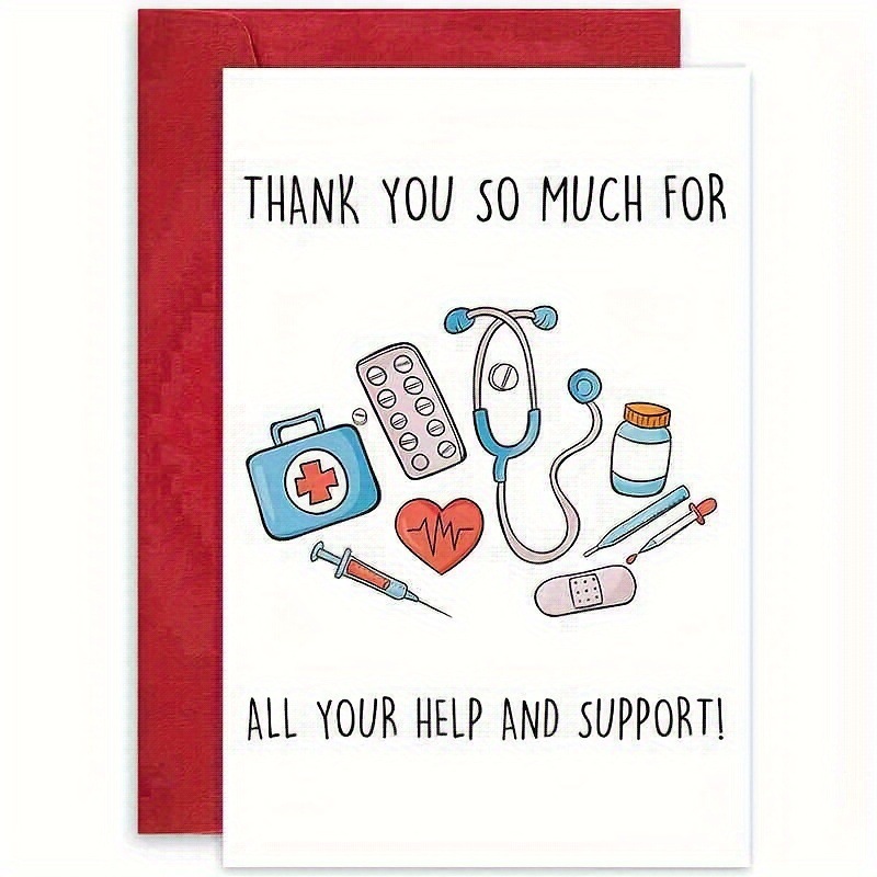 Thank You Card for Healthcare Workers – Fun Medical Illustration Design ...