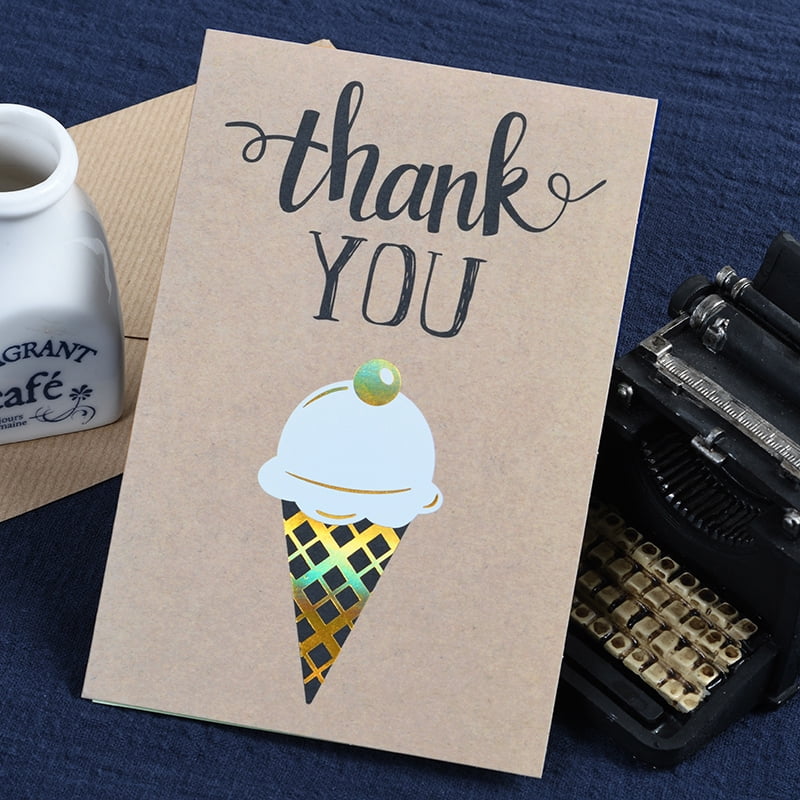 Thank You Card with Ice Cream Cone Design – Cute and Creative Way to ...