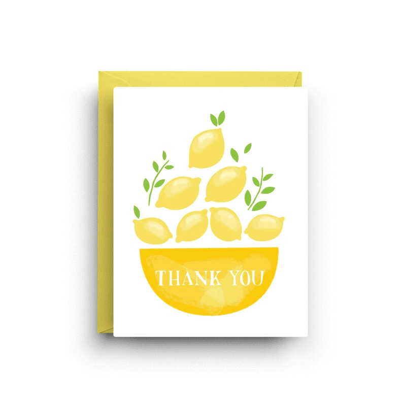 Thank You Card with Lemons Design – Bright, Cheerful Greeting Card ...