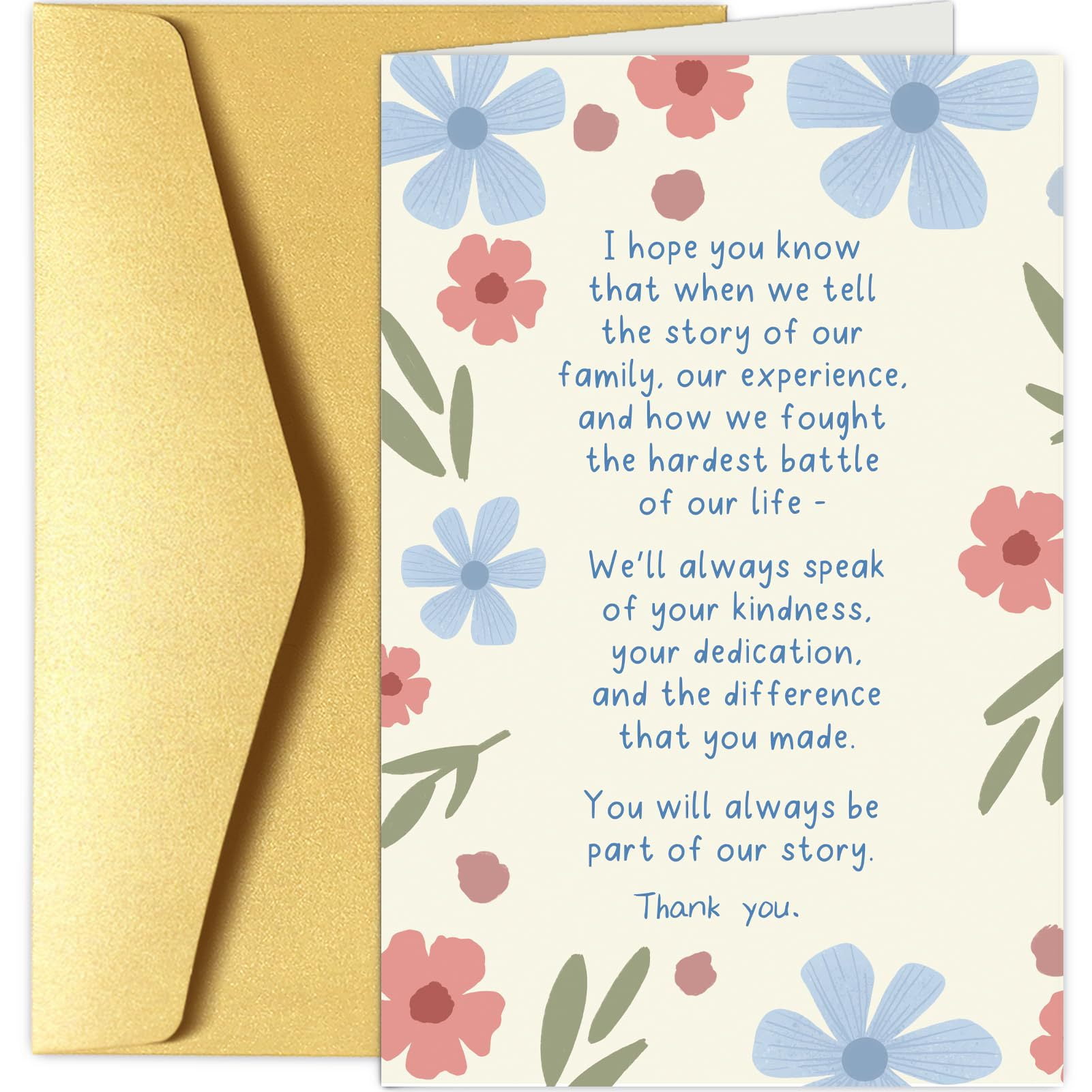 Thank You Card for Loved Ones – Touching Tribute Design with Floral ...