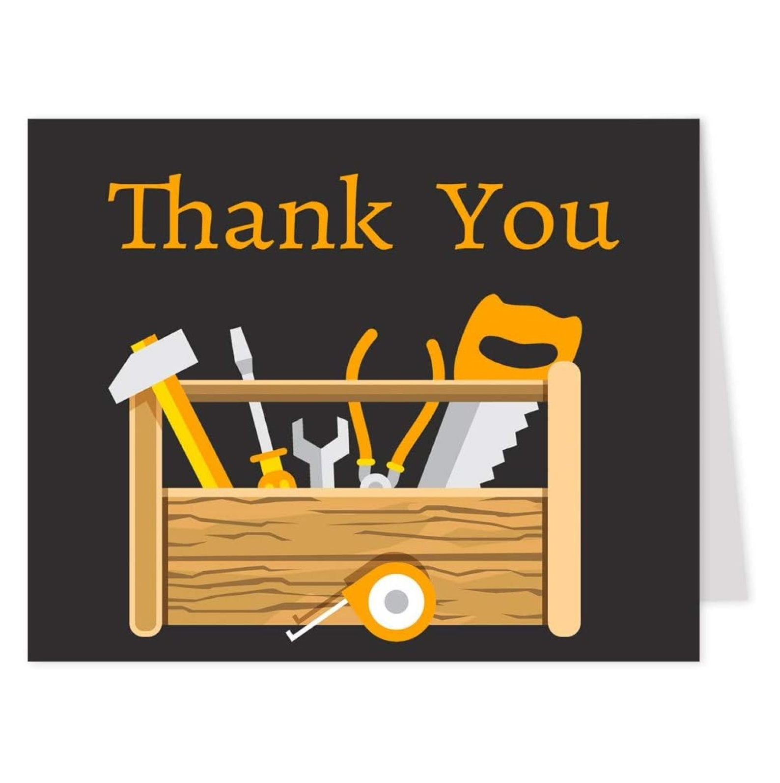 Bilot Thank You Card Tool Box Dadchelor Contractor Carpenter Handyman ...