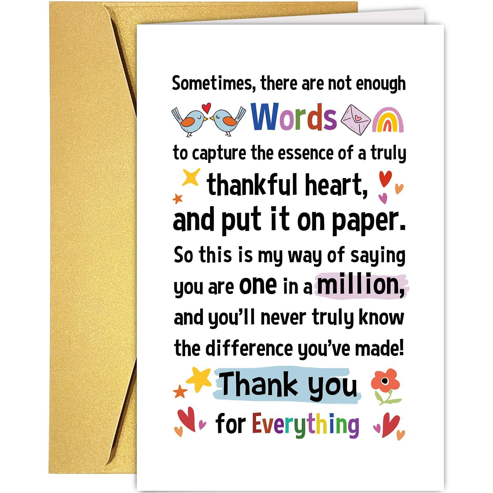 Thank You Card for a Truly Thankful Heart – “One in a Million” Design ...