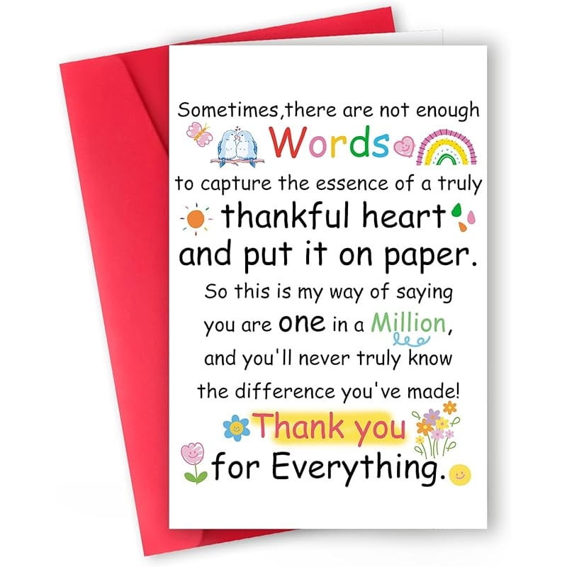 Thank You Card – “You Are One in a Million” Design – Colorful Message ...