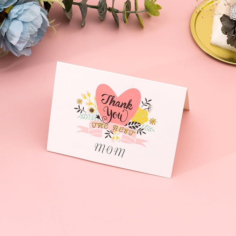Thank You Card for Mom – Floral Heart Design – Blank Inside with ...