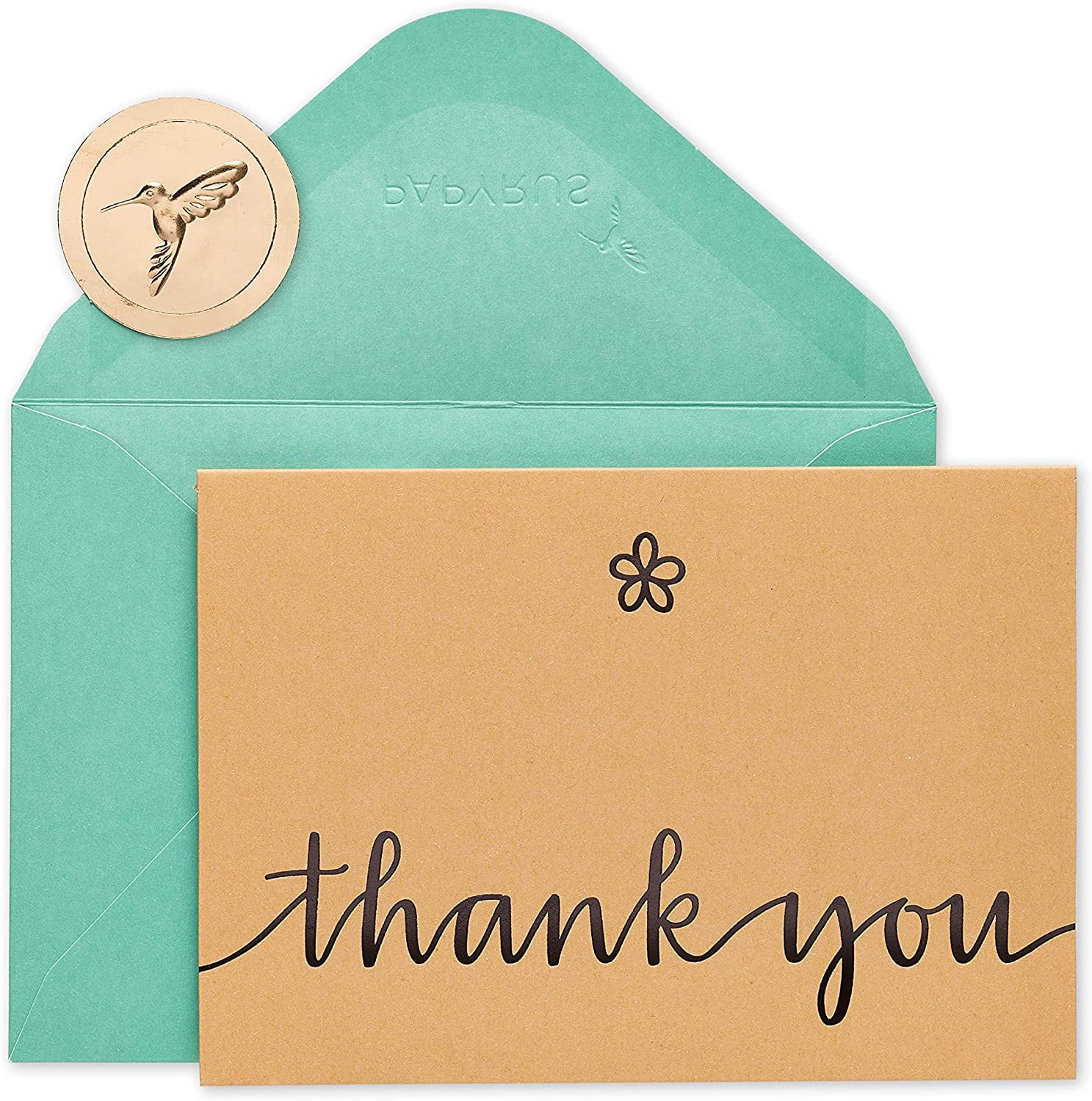 Thank You Cards with Envelopes, Kraft with Flower (14-Count) - Walmart.com