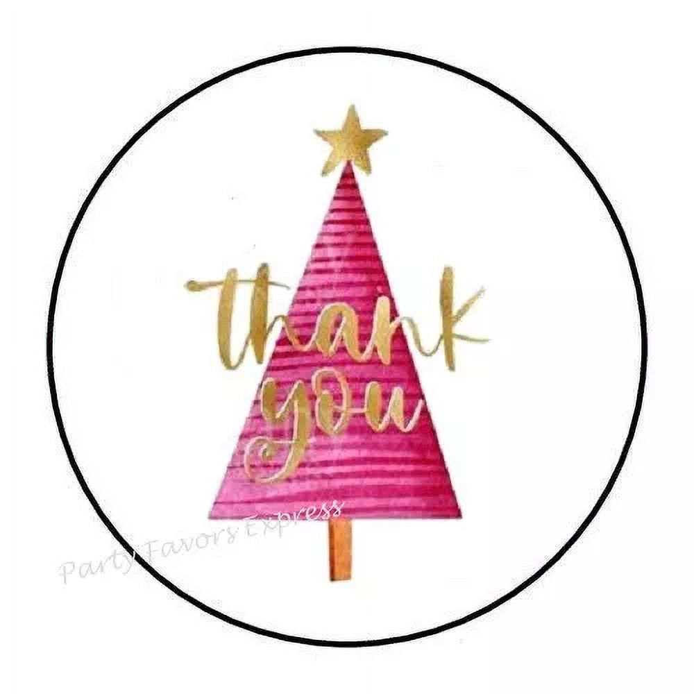 Thank You Christmas Tree Stickers Party Favors Phone Decal Water Bottle ...