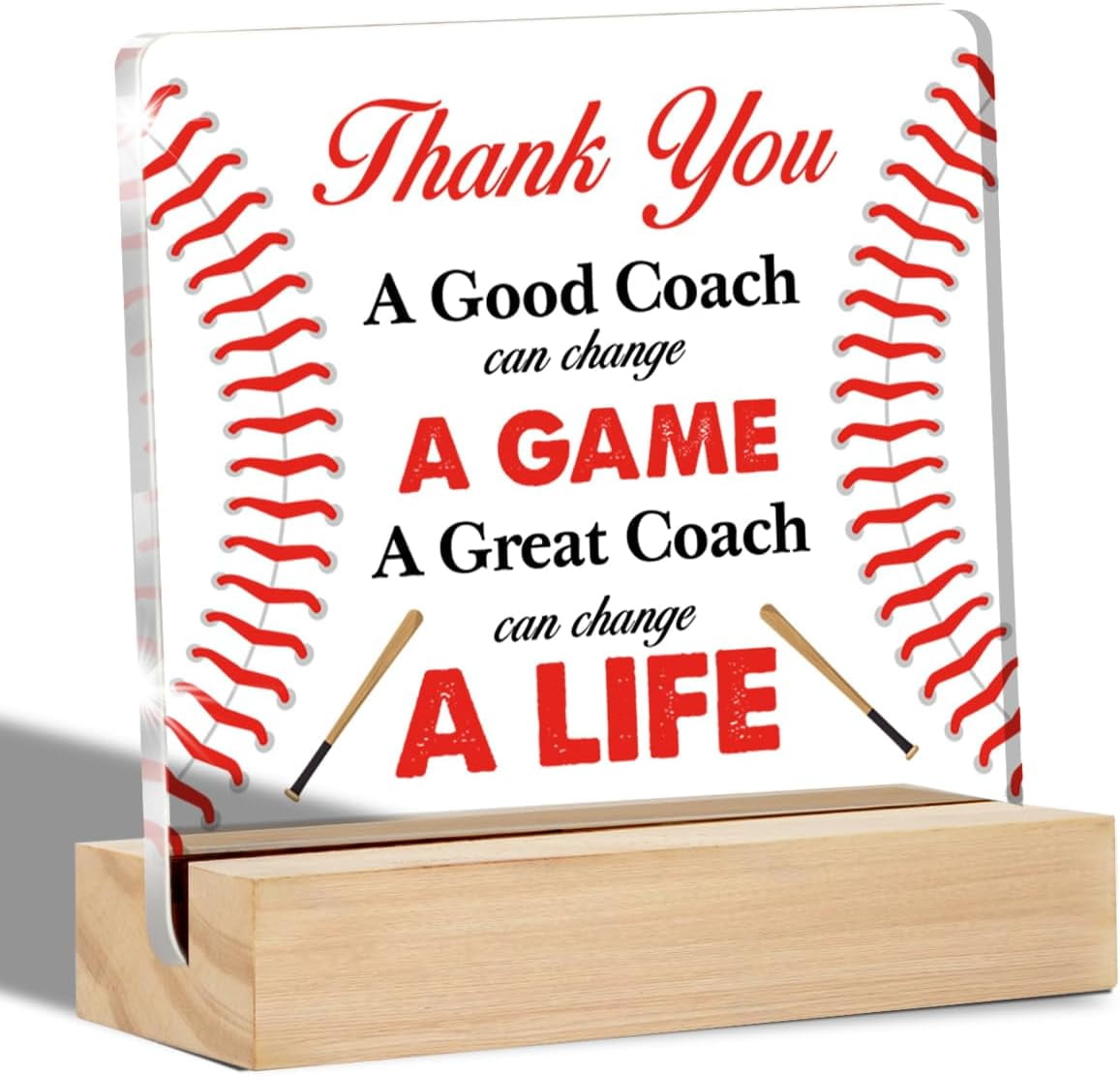 Thank You Coach Gifts Baseball Coach Clear Desk Decorative Sign ...