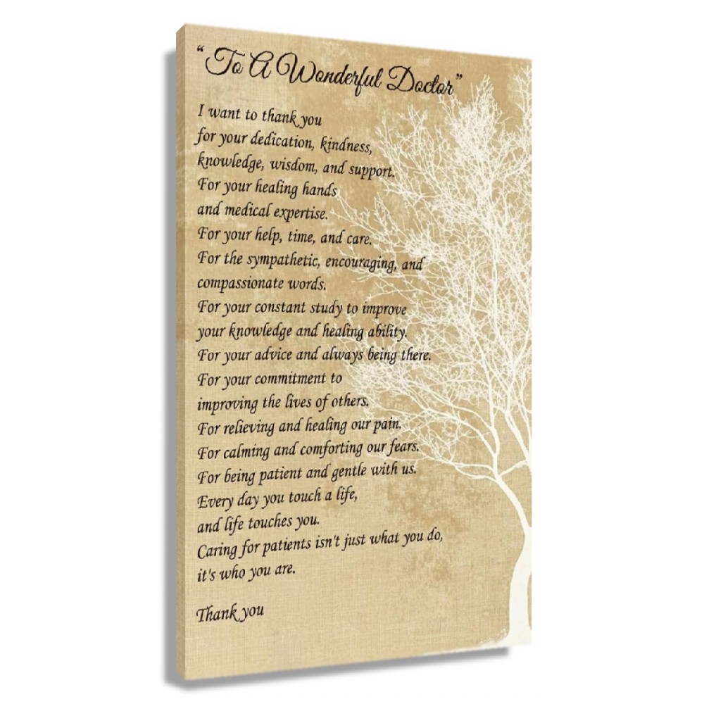 Thank You Doctor Appreciation Poem Wall Art, Canvas Painting for ...