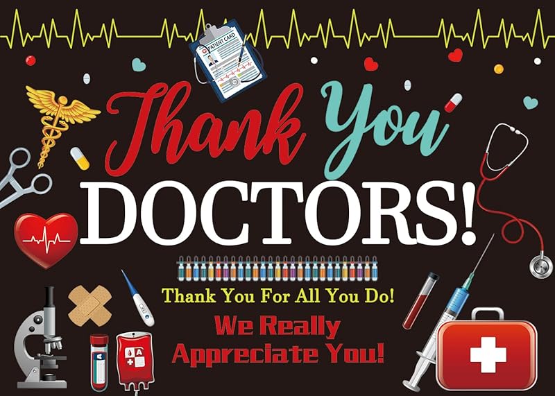Thank You Doctors Backdrop Happy Doctors Day Party Banner Doctor ...