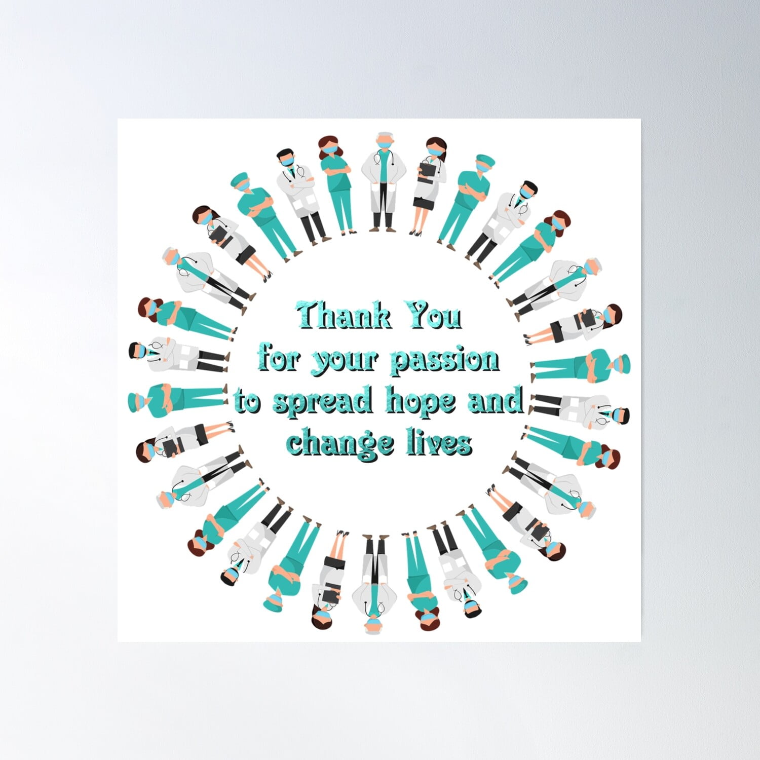 Thank You Essential Workers Poster Wall Art, Modern Wall Decor, 30x30 ...