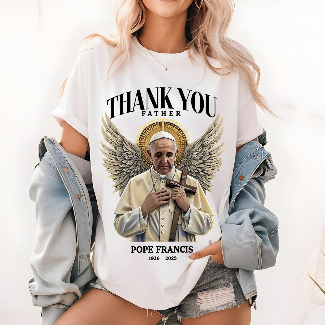 Thank You Father Rip Pope Francis T-Shirt, Pray For Pope Francis Shirt ...