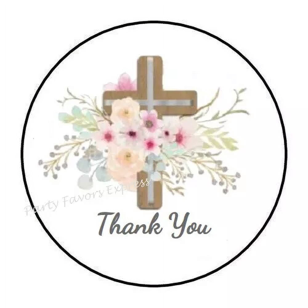 Thank You Floral Cross Sticker Party Favors Sticker Envelope Seals ...