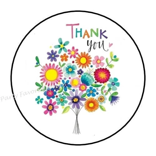 Thank You Flowers Envelope Seals Labels Party Favors Stickers Phone ...