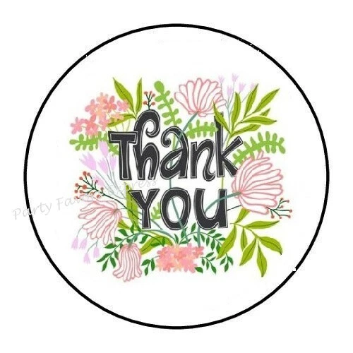 Thank You Flowers Stickers Party Favors Phone Decal Water Bottle ...