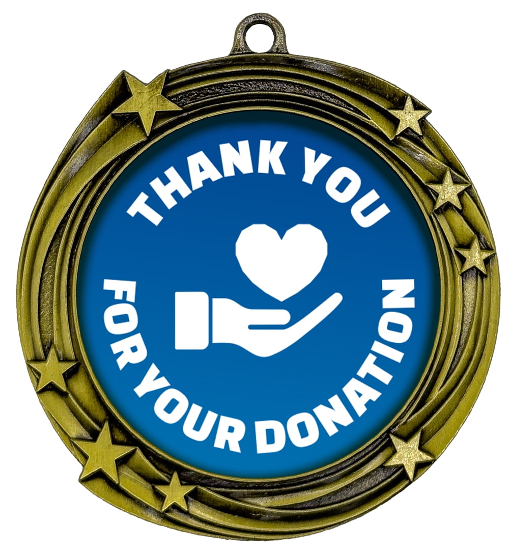 Thank You For Your Donation Star Design Medal | Volunteer and Community ...