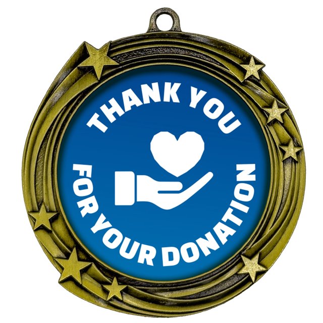 Thank You For Your Donation Star Design Medal | Volunteer and Community ...
