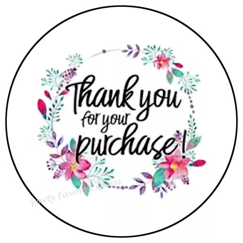 Thank You For Your Purchase Stickers Party Favors Phone Decal Water ...