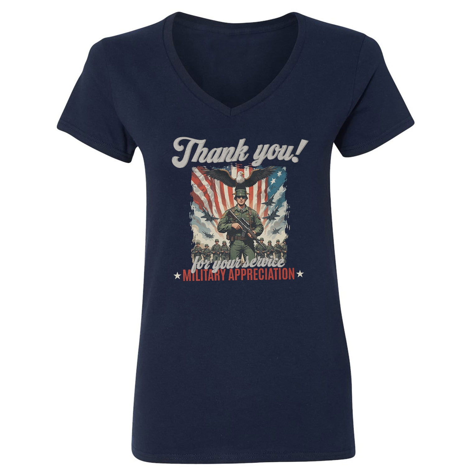 Thank You For Your Service - Memorial Day Tribute Ladies' V-Neck Tshirt ...