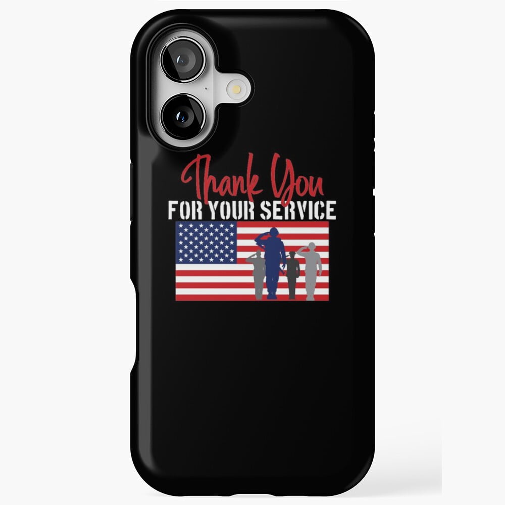Thank You For Your Service Patriotic Veteran Case for iPhone 11-17 Pro ...