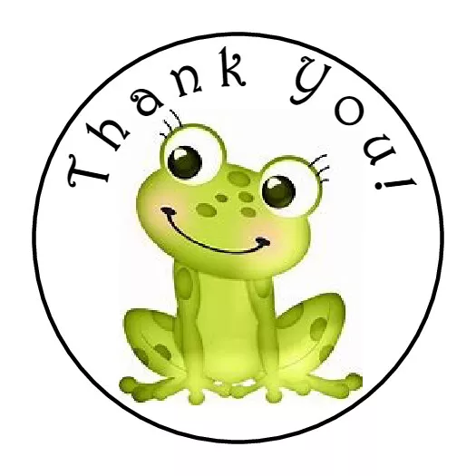 Thank You Frog Favor Labels Round Stickers Phone Decal Water Bottle ...