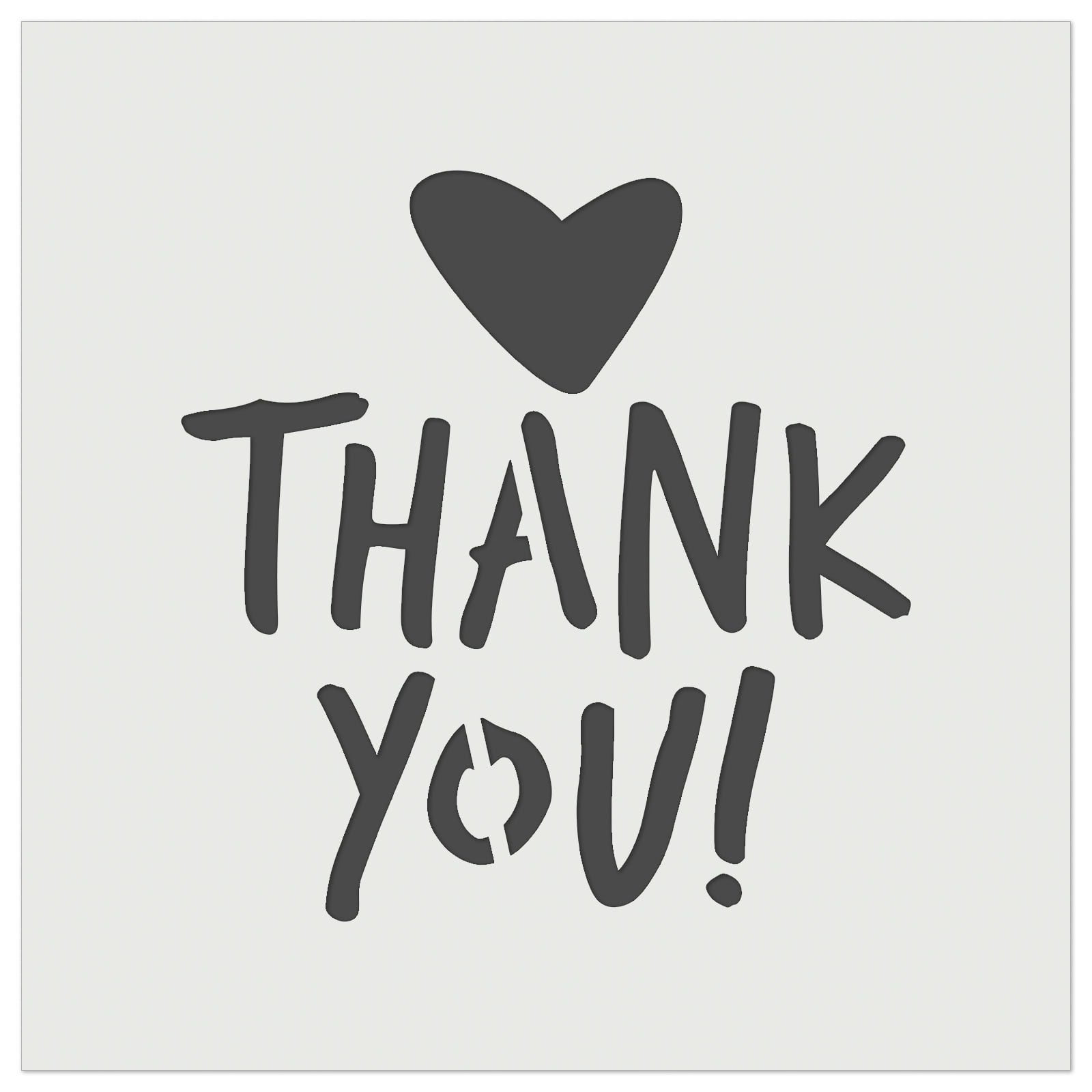 Thank You Fun Text with Heart DIY Cookie Wall Craft Stencil - 3.5 Inch ...