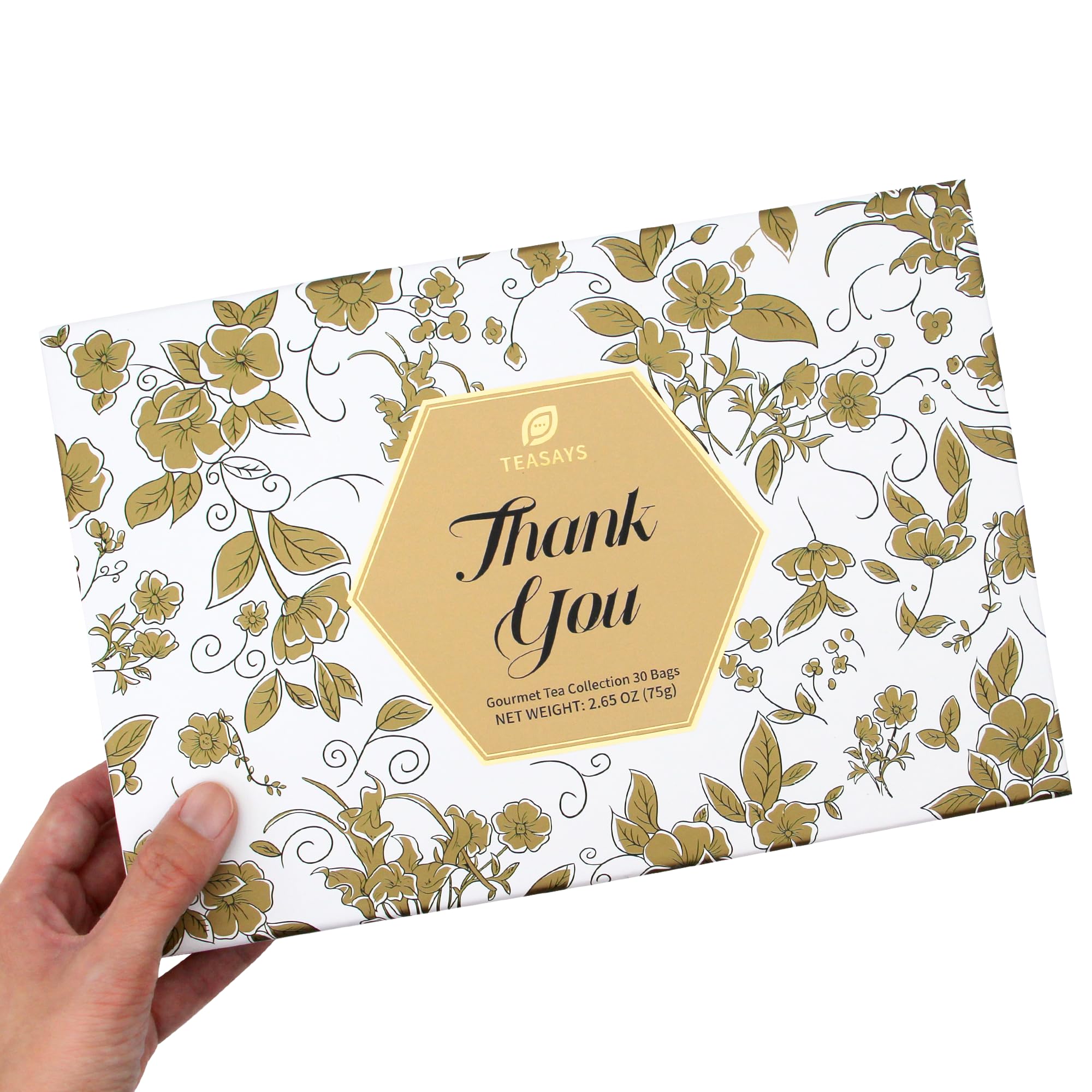 Thank You Gift Tea VTF5 Set by TEASAYS, 30 Premium Whole Leaf Tea Bags ...
