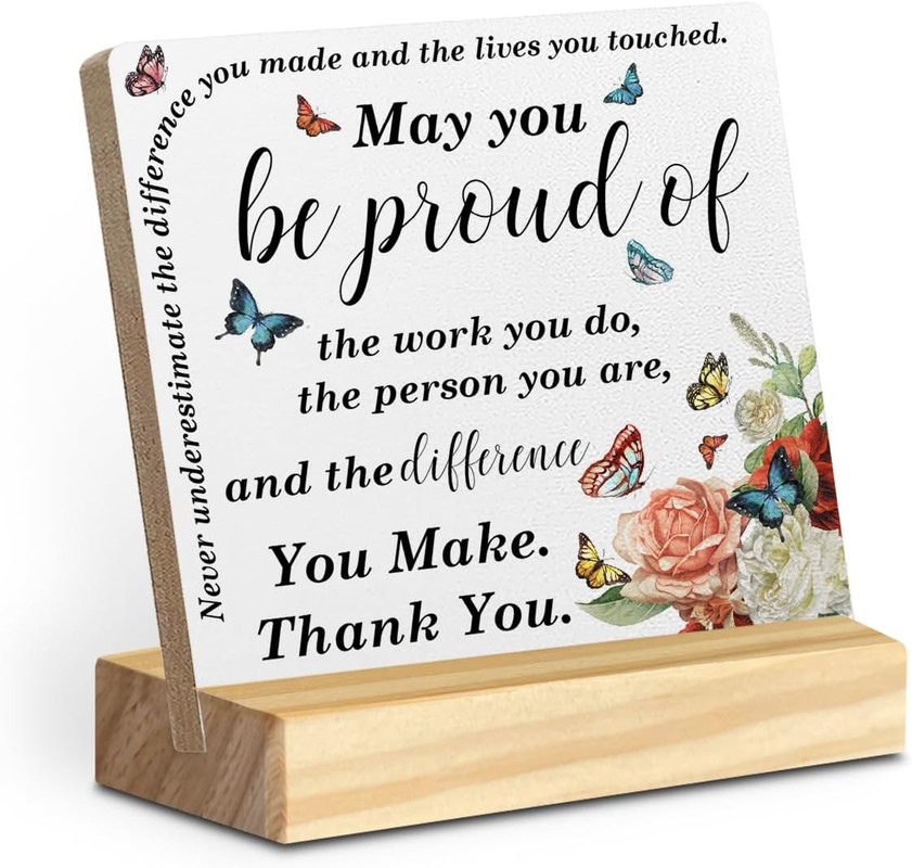 Thank You Gifts Desk Decor Retirement Gifts Wooden Sign Plaque With ...