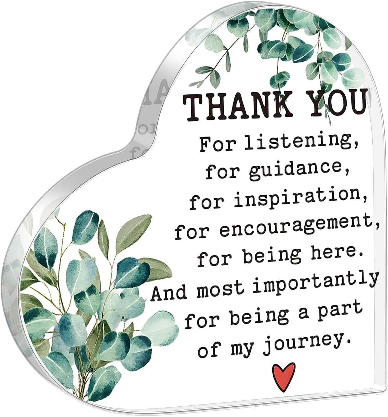 Thank You Gifts - Heart-Shaped Acrylic Desk Decor with Appreciation ...