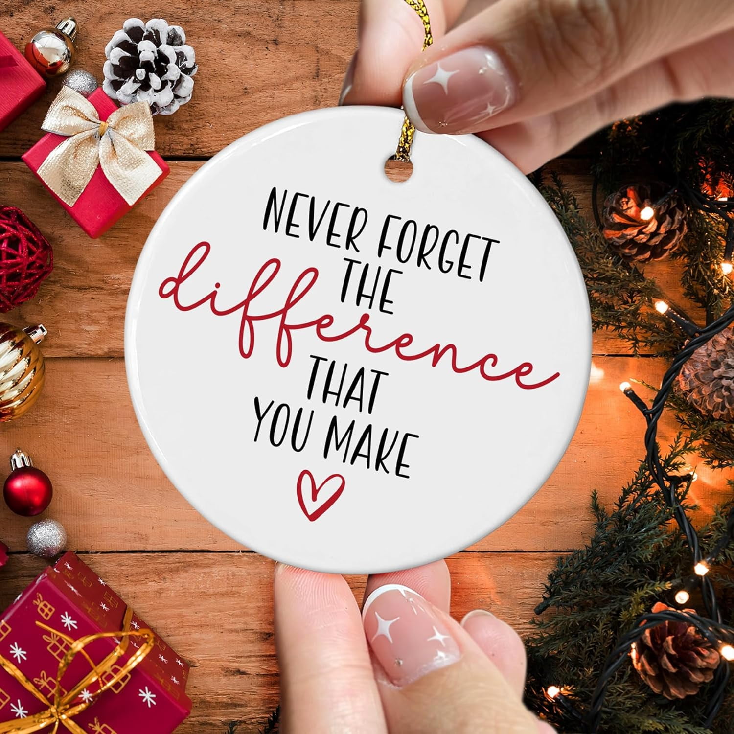 Thank You Gifts Never Forget The Difference You Make Ceramic Ornament ...