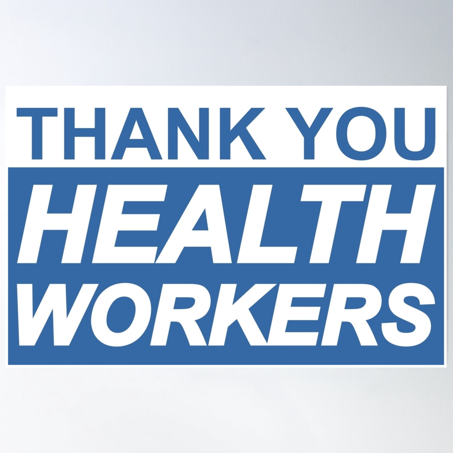 Thank You Health Workers Poster Wall Art, Modern Wall Decor, 12x18 ...