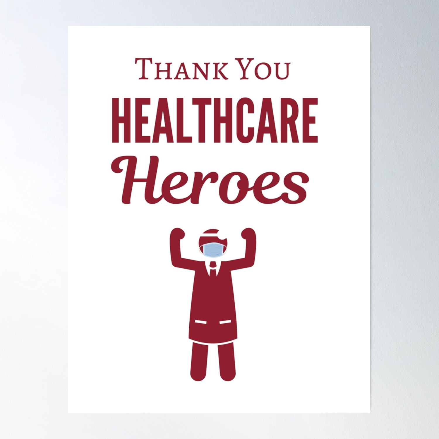 Thank You Healthcare Heroes Poster Wall Art, Modern Wall Decor, 12x18 ...