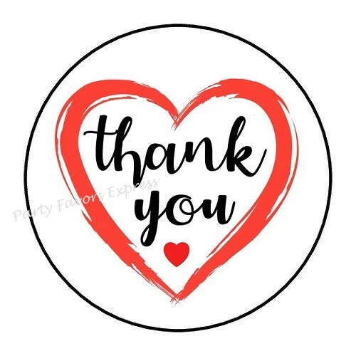 Thank You Heart Stickers Party Favors Phone Decal Water Bottle Stickers ...