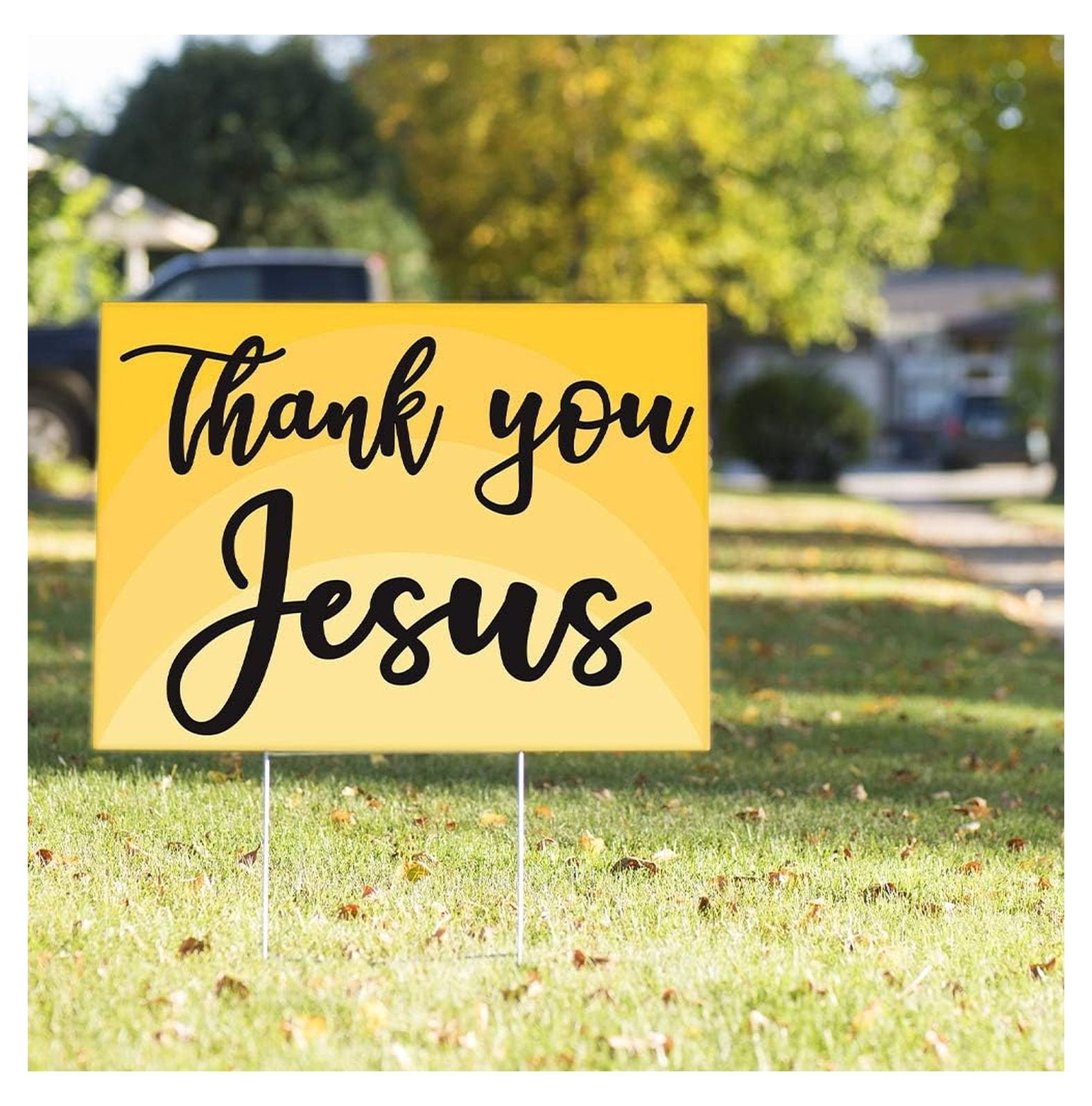 Thank You Jesus Yard Sign – 23in x 17in Weather Resistant Yard Sign ...