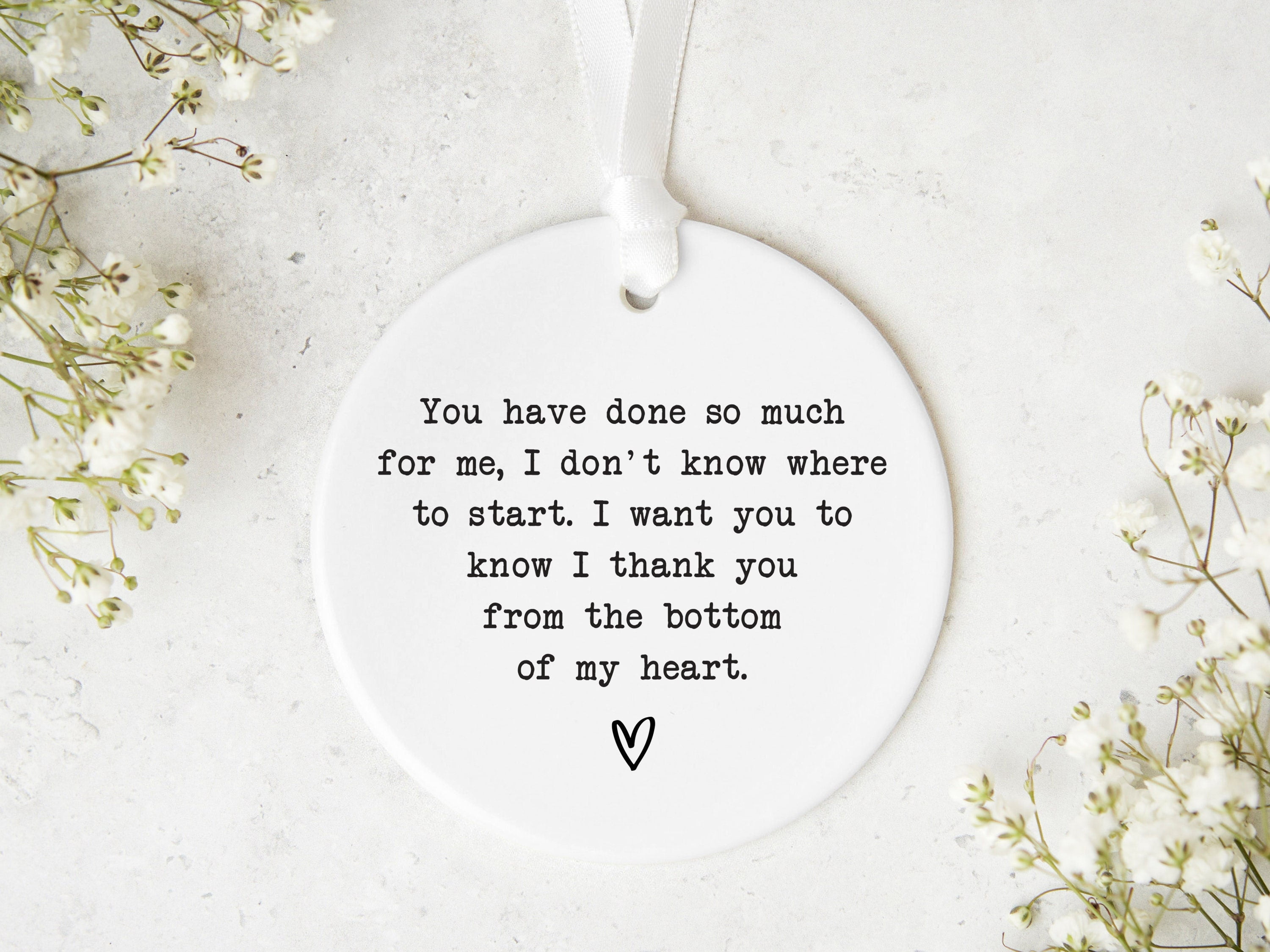 Thank-You Keepsake - Personalized Ceramic Circle/Heart, Secret Santa ...