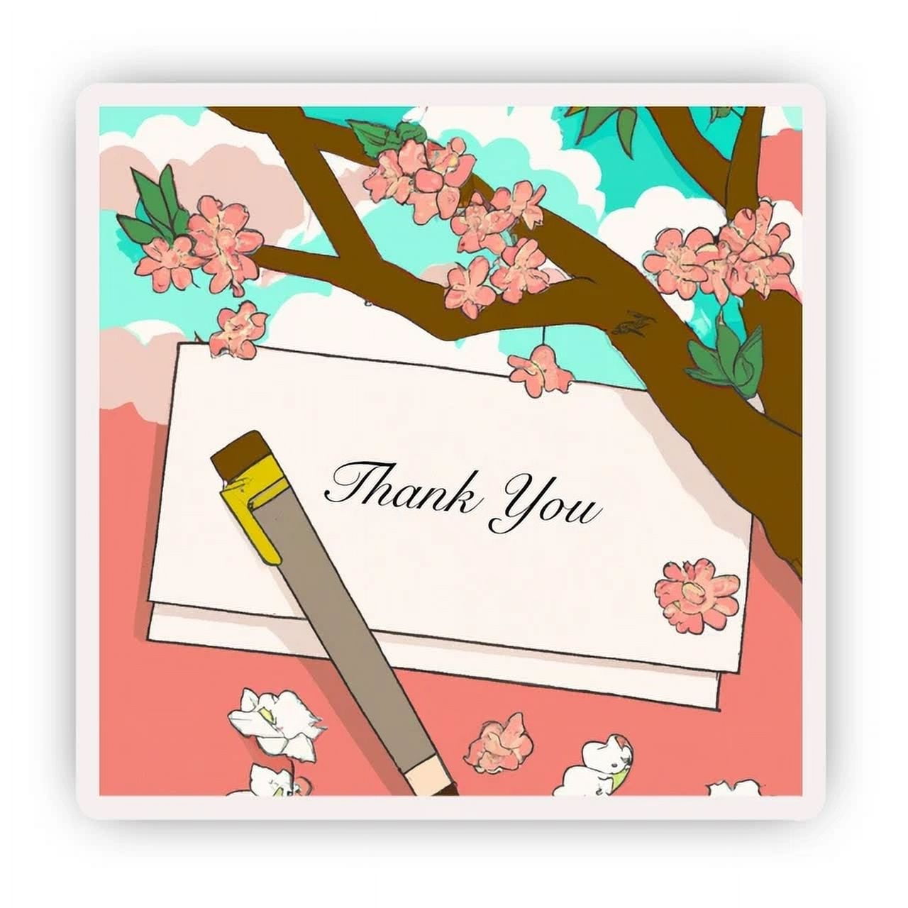 Thank You Letter Blossom Tree Spring Sticker For Diary Phone Decal ...