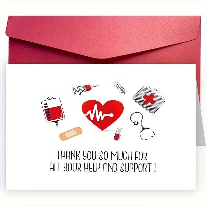 Thank You Medical Card for Healthcare Heroes – Heart & Medical Icons ...