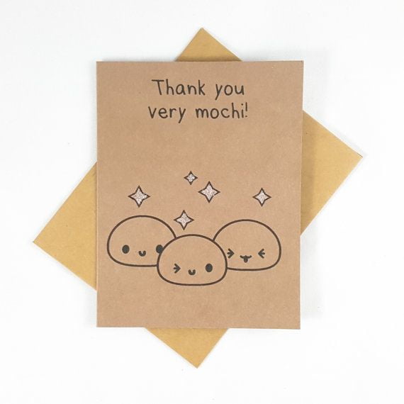 Thank You Very Mochi Card – Cute Adorable Design with Kawaii Mochi ...