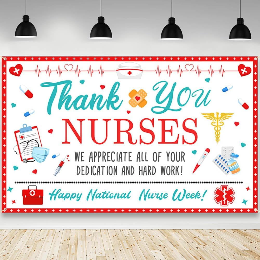 Thank You Nurse Backdrop Nurse Appreciation Photography Background ...
