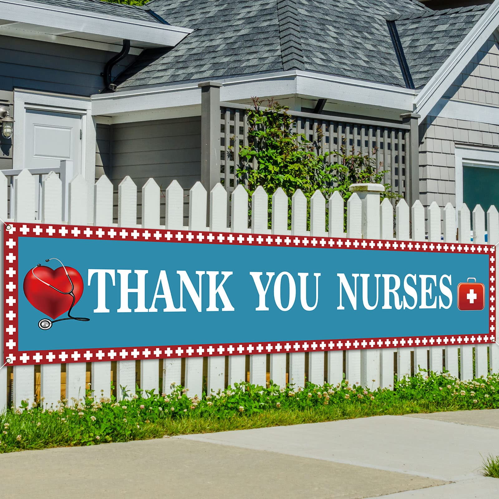 Thank You Nurse Banner Decoration Nurse Appreciation Banners Backdrop ...