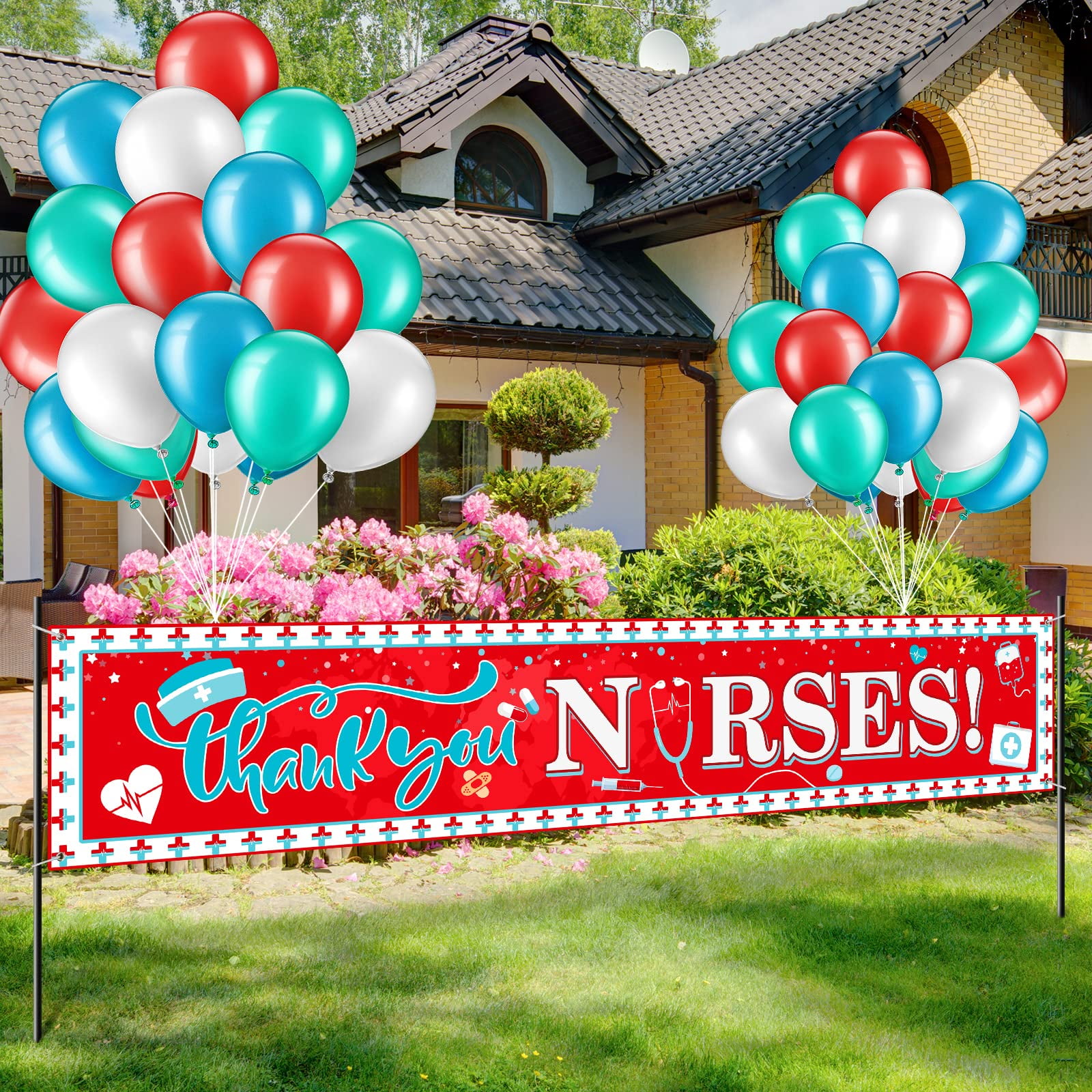 Thank You Nurse Banner ration Nurse Appreciation Banners Backdrop ...