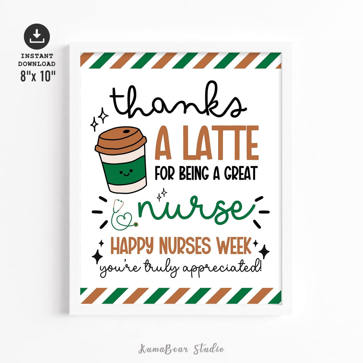 Thank You Nurse Printable Sign, Nurse Appreciation Week Sign Printable ...