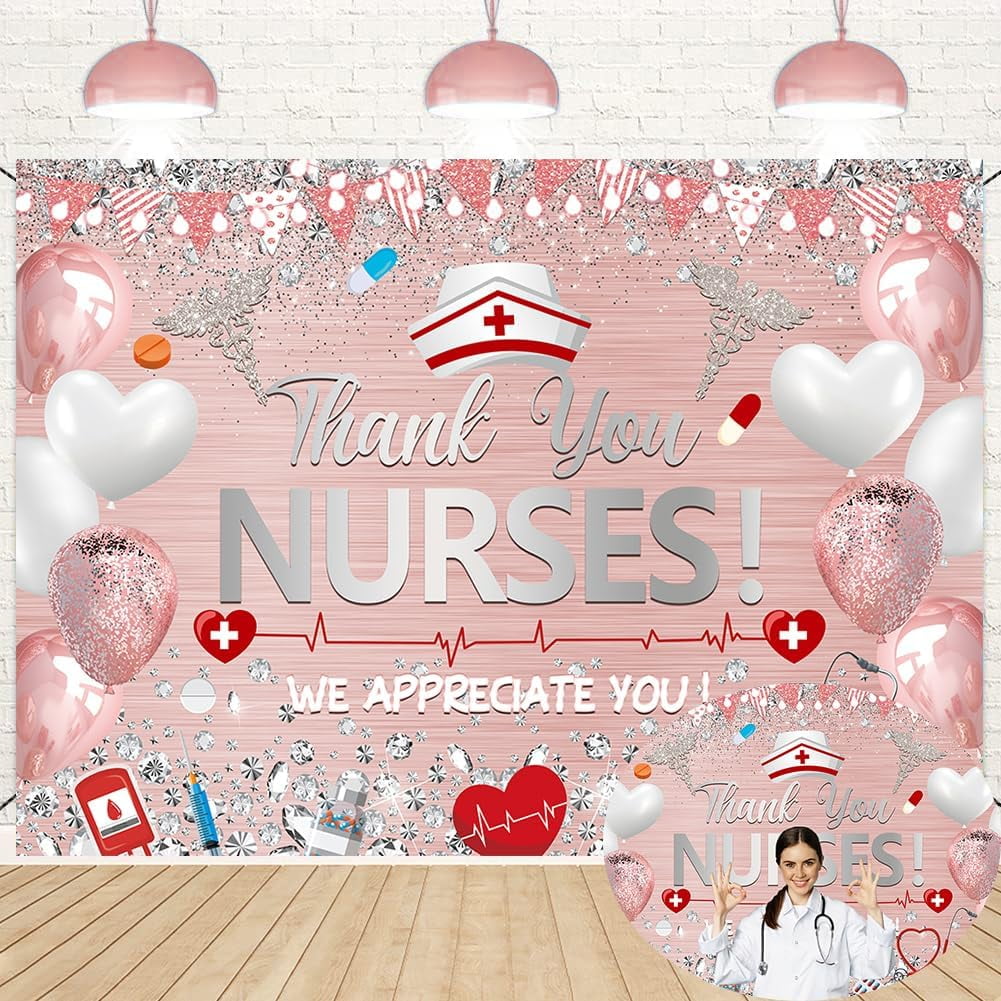 Thank You Nurses Backdrop 2025 Nurse Appreciation Week Banner 5.9x3.6FT ...
