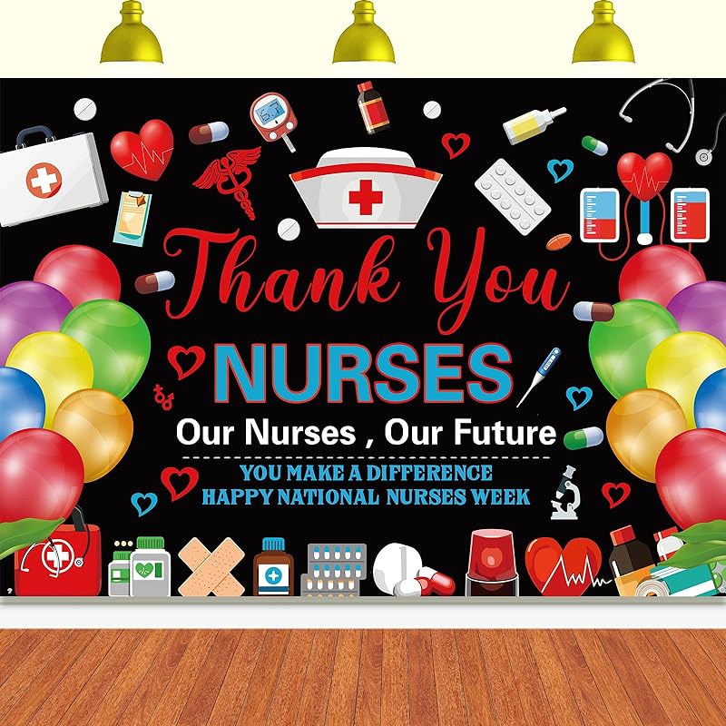 Thank You Nurses Backdrop,7x5FT Nurse Appreciation Week Backdrop Happy ...