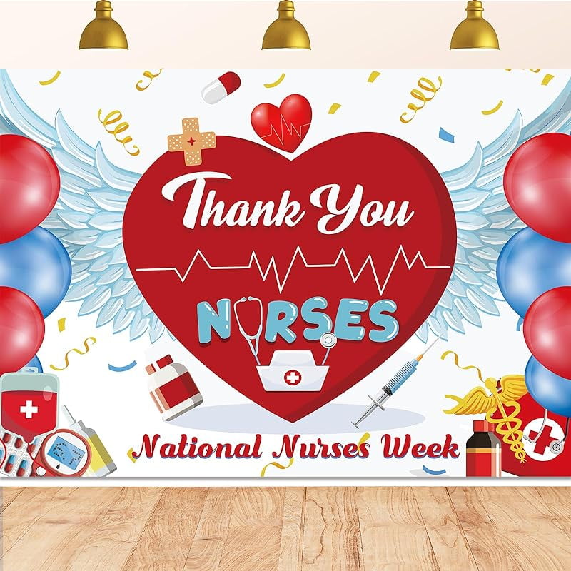 Thank You Nurses Backdrop,7x5FT Nurse Appreciation Week Backdrop Happy ...