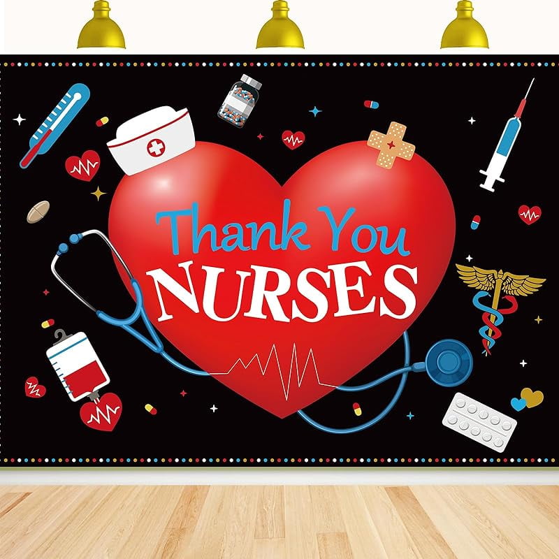 Thank You Nurses Backdrop,7x5FT Nurse Appreciation Week Backdrop Happy National Nurses Week ...