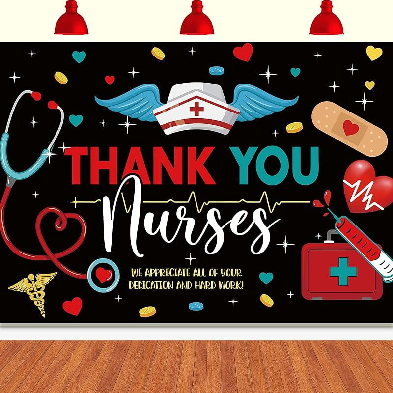Thank You Nurses Backdrop,7x5FT Nurse Appreciation Week Backdrop Happy ...