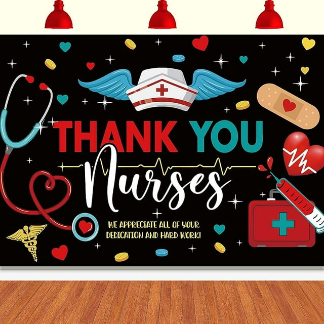 Thank You Nurses Backdrop,7x5FT Nurse Appreciation Week Backdrop Happy ...