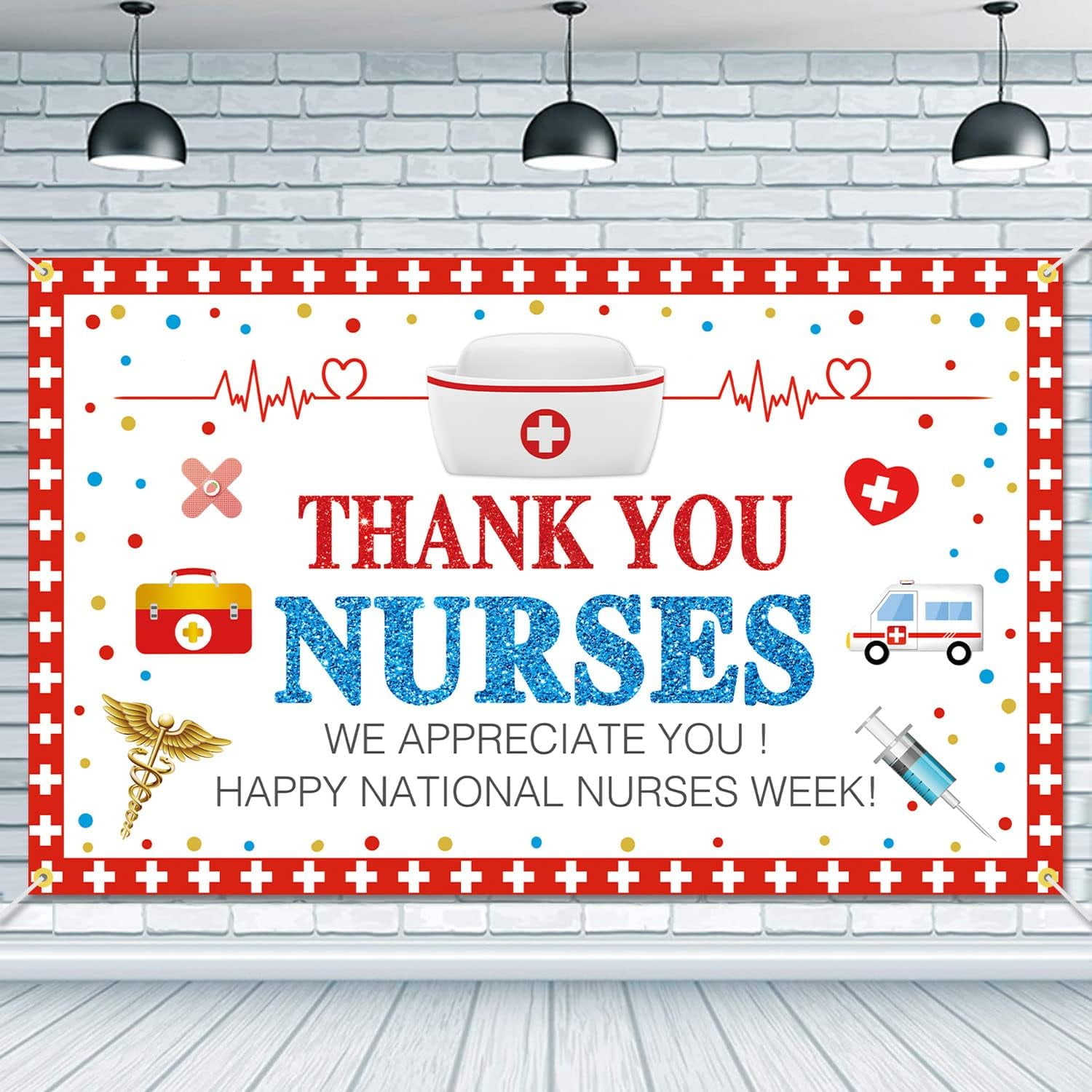 Thank You Nurses Backdrop Banner 73 x 43 Inch Nurse Appreciation Week ...