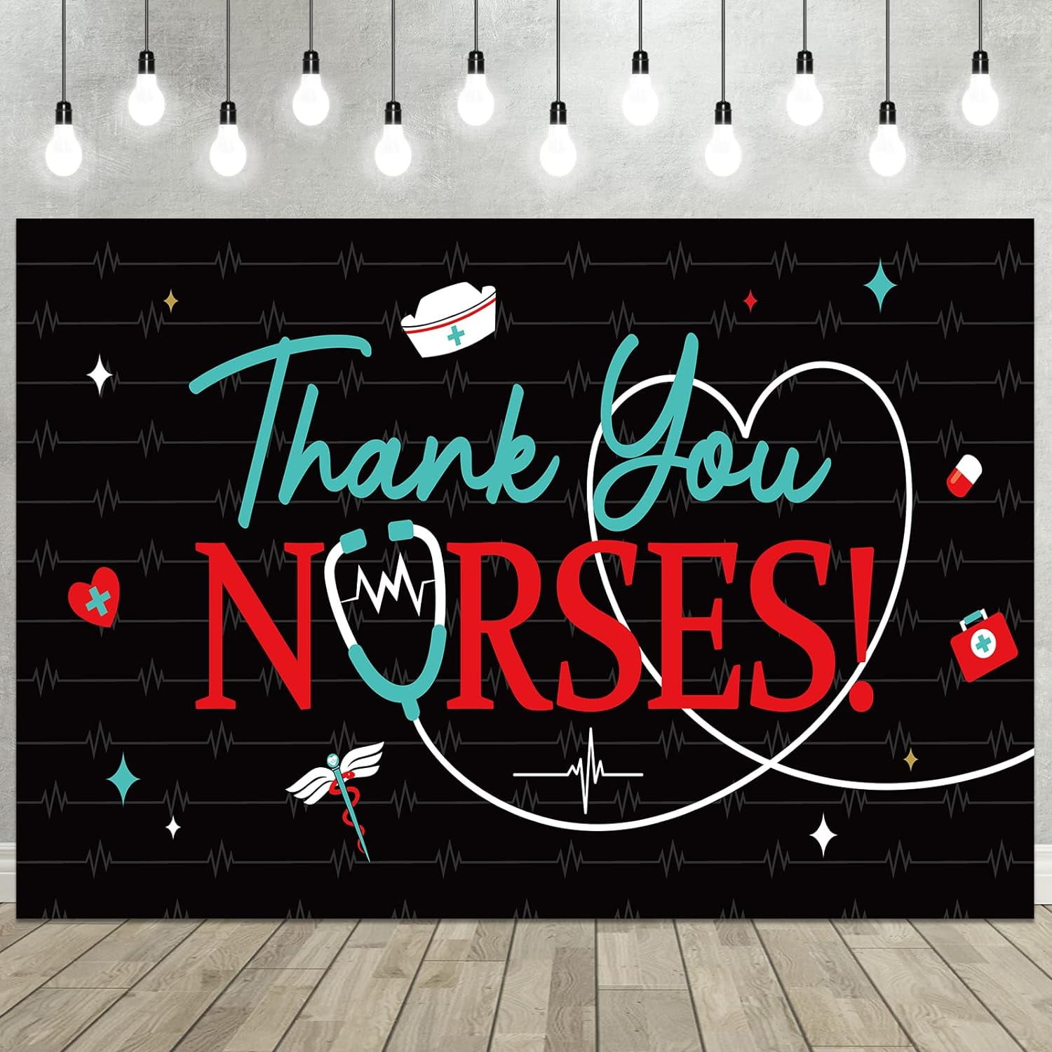 Thank You Nurses Backdrop Decorations, Large Fabric Nurse Appreciation ...